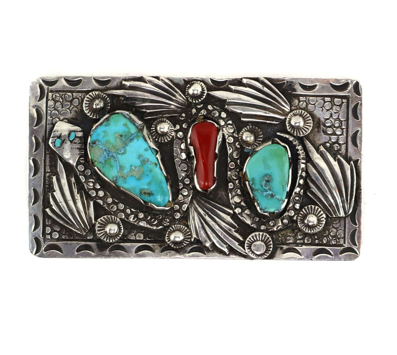 Attributed to Dan Simplicio (1917-1969) - Navajo - Turquoise, Coral an