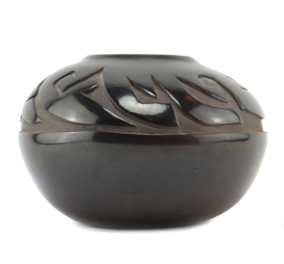Elizabeth Joy Cain (b. 1947) - Santa Clara Black Jar with Carved Desig