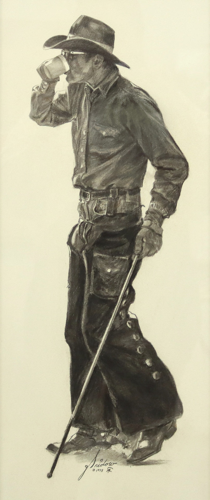 Gordon Snidow (b. 1936) - Old Cowboy Drinking Coffee (PLV91324C-0822-0