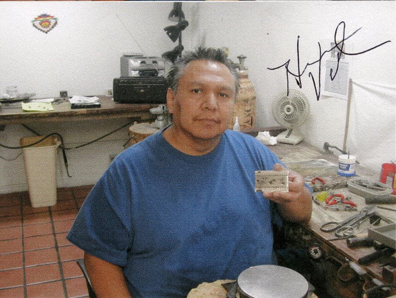 Herman Vandever (b. 1954) - Navajo Silver Overlay Buckle with Stamped