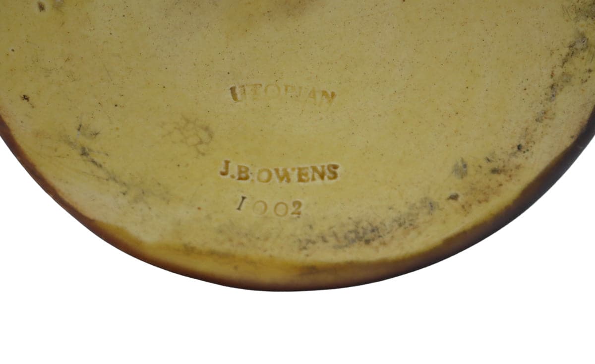 J. B. Owens Utopian Pottery Lamp Vase Number I002, Hand-Painted by Art