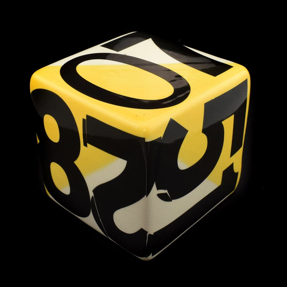 Kaiser Suidan - Yellow, Black, and White Porcelain Number Cube